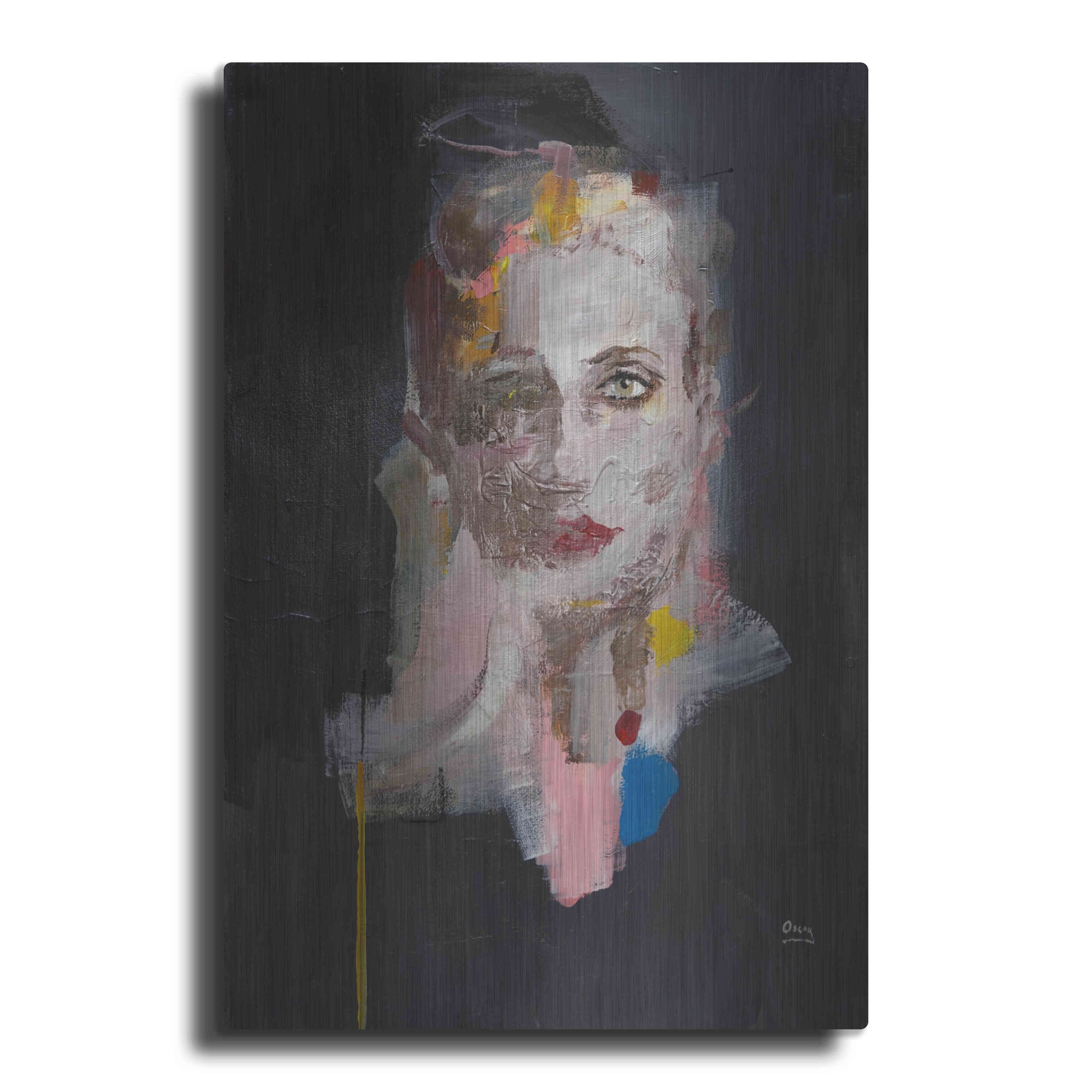 Luxe Metal Art 'Portrait 2' by Oscar Alvarez Pardo, Metal Wall Art, 24 ...