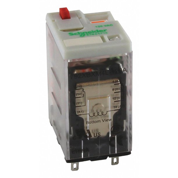 Schneider Electric Gen Purpose Relay,8 Pin,Square,24VDC 792XBXM4L-24D ...