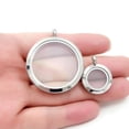 CEORPER Stainless Steel Round Memory Floating Photo Locket Pendant ...