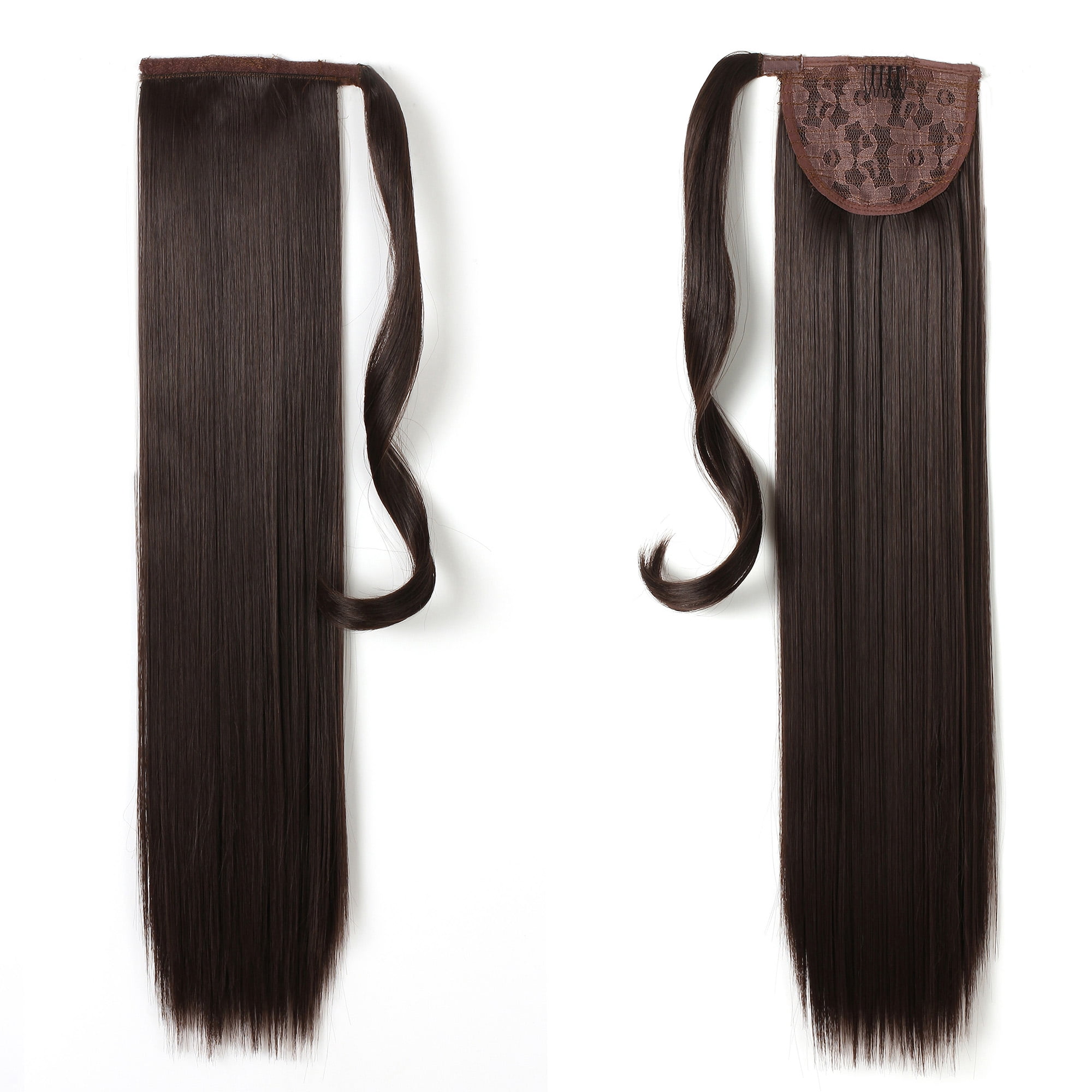 24" Straight Wrap Around Ponytail Extension for Women. Premium ...