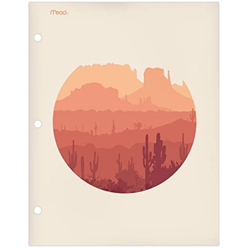 Mead Paper Portfolio File Folder, 2-Pocket Modern Landscapes, Desert ...