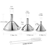 Stainless Steel Funnel Set of 3 Funnels for Kitchen Use Filling Bottles ...