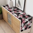Pink Black Wavy Table Runner 18 x 72 Inch, Medieval Abstract White Grey ...