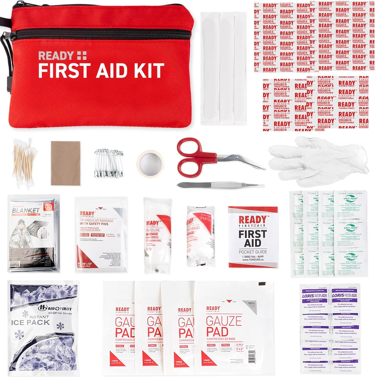 Ready First Aid - 107 Piece Small First Aid Kit for Camping, Hiking ...