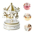 UOYOTT Carousel Music Box for Kids,4-Horse Rotating Windup Music Box ...
