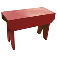 Contemporary Home Living 24" Distressed Red Unique Rectangular ...