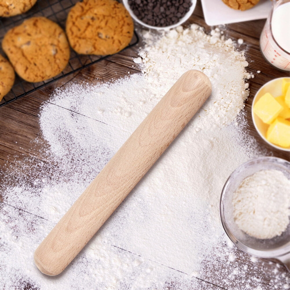 2pcs Beech Rolling Non-stick Dough Roller Rolling Stick Kitchen Tool ...