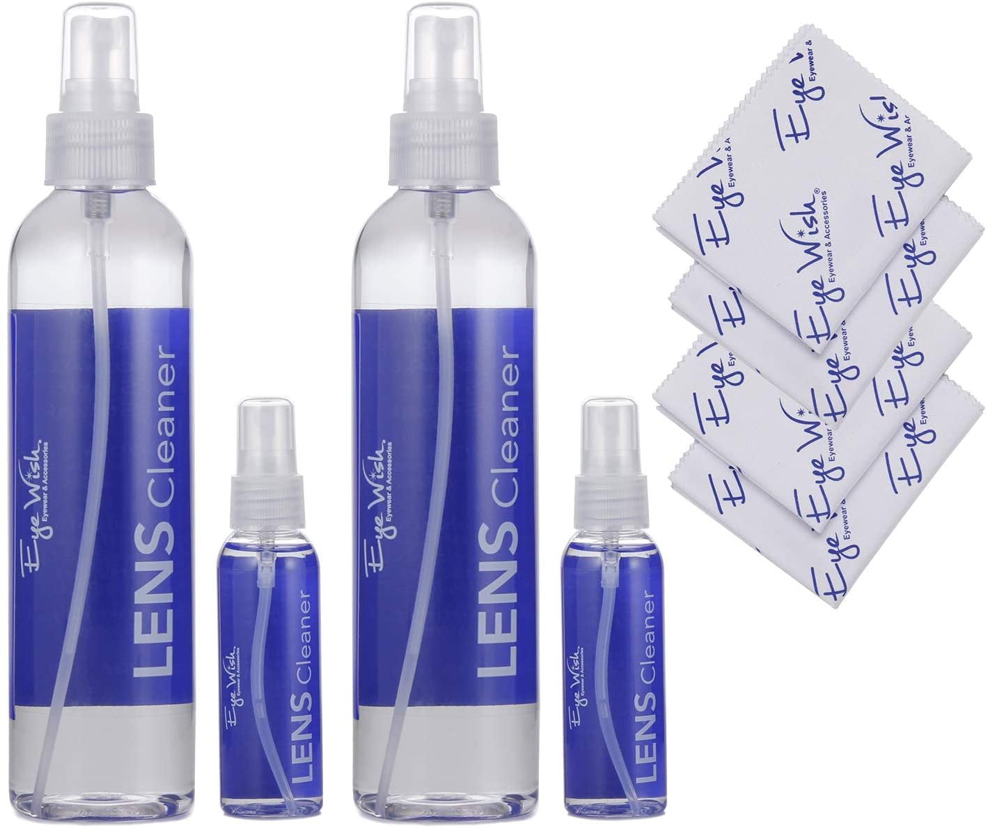 Eyeglass Lens Cleaner Spray | Pack of 2-8oz & 2-1oz Glasses Cleaning ...