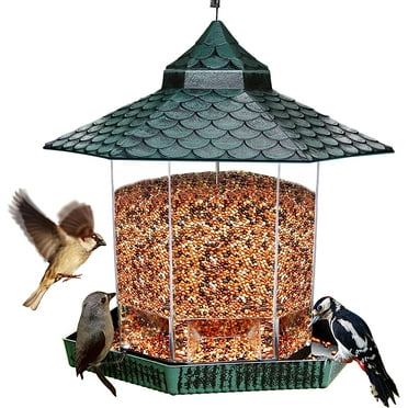 WoodLink Cedar Outdoor Large Gazebo Bird Feeder, 10 Lb Seed Capacity ...