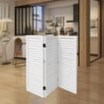 3 Panel Room Divider Screen, Freestanding Folding Paulownia Wooden ...