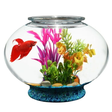 Oriental Furniture 16" Ladies Fishbowl, Blue & White Porcelain ...