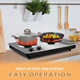 Cusimax Small Counter Stove, 1800W Dual Burner, Modern Stainless ...