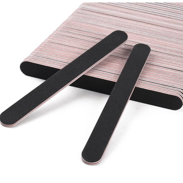 10Pcs Black Nail File Set, Nail Files & Buffers, Double Sided Emery ...