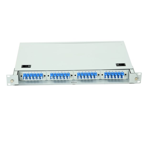 OpZonik 1U Fiber Optic Rack Mount Enclosure, 24 Port SC Singlemode ...