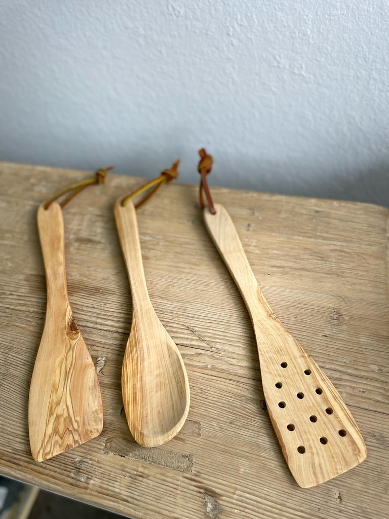 Premium Rustic Handmade Olive Wood Spatula\ Olive Wood Spatula with ...