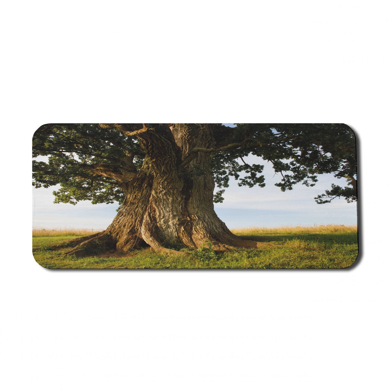 Nature Computer Mouse Pad, Majestic Oak Tree on Grass Estonia Northern ...