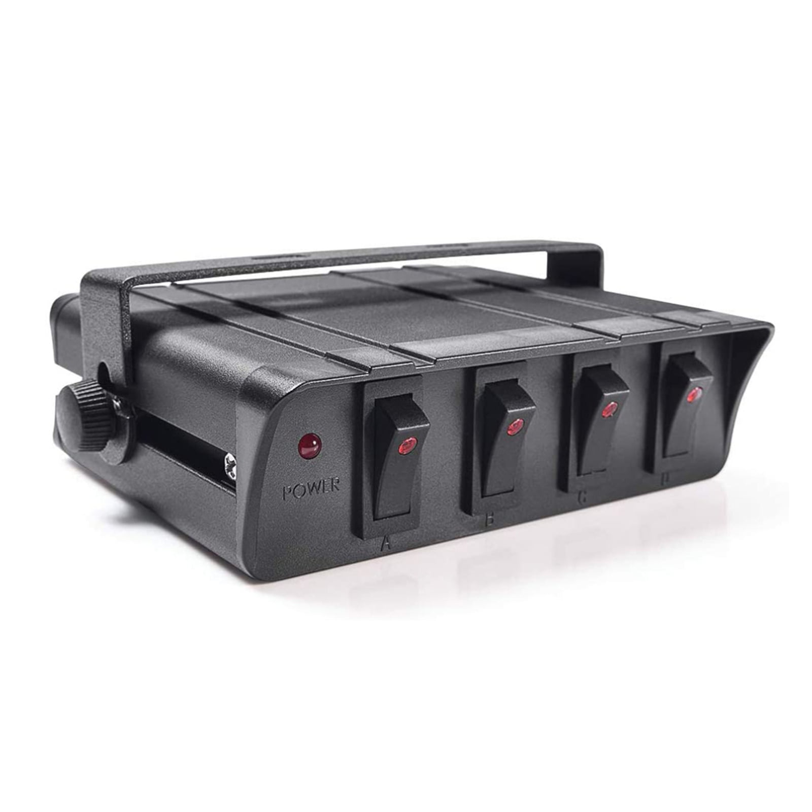 Furvclv 4-Gang 12V Rocker Switch Box 3pin Switch Panel Control System ...