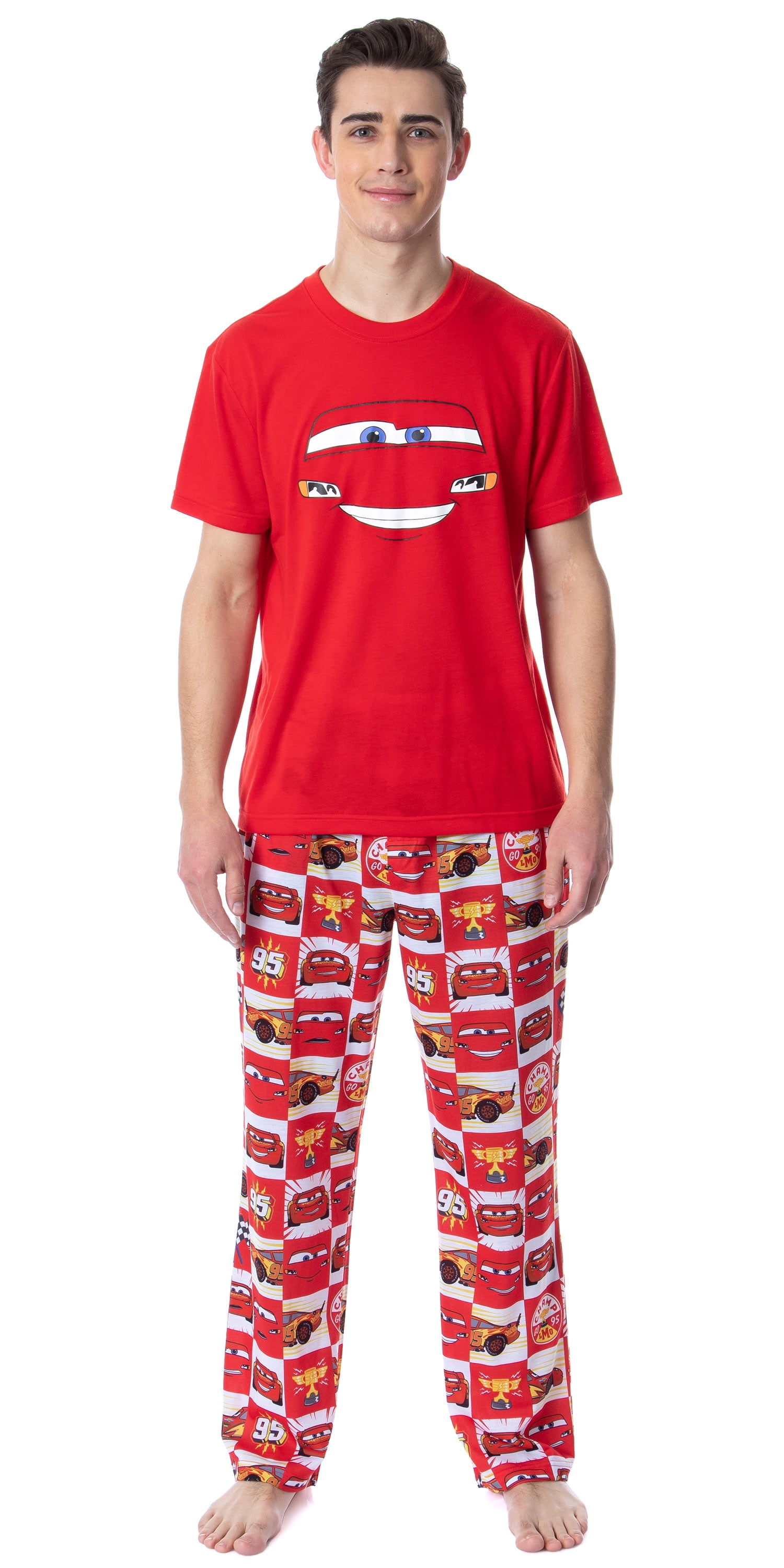 Buy Disney Mens Cars Movie Film Lightning McQueen Sleep Pajama Set ...