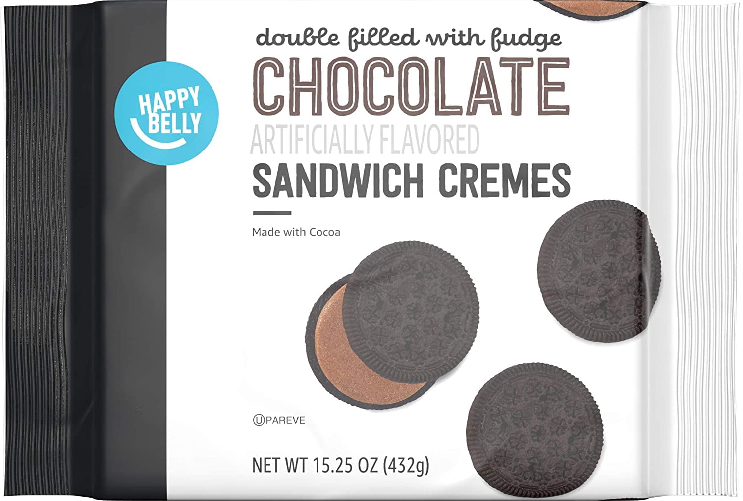 Double Filled with Fudge Chocolate Sandwich Creames Cookies, 15.25 ...