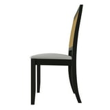 CASTLE PLACE Wooden Dining Chairs Set of 2 Black with Cane Backrest and ...