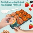 12 Cups Silicone Muffin Pans for Baking, Nonstick Cupcake Pan with ...