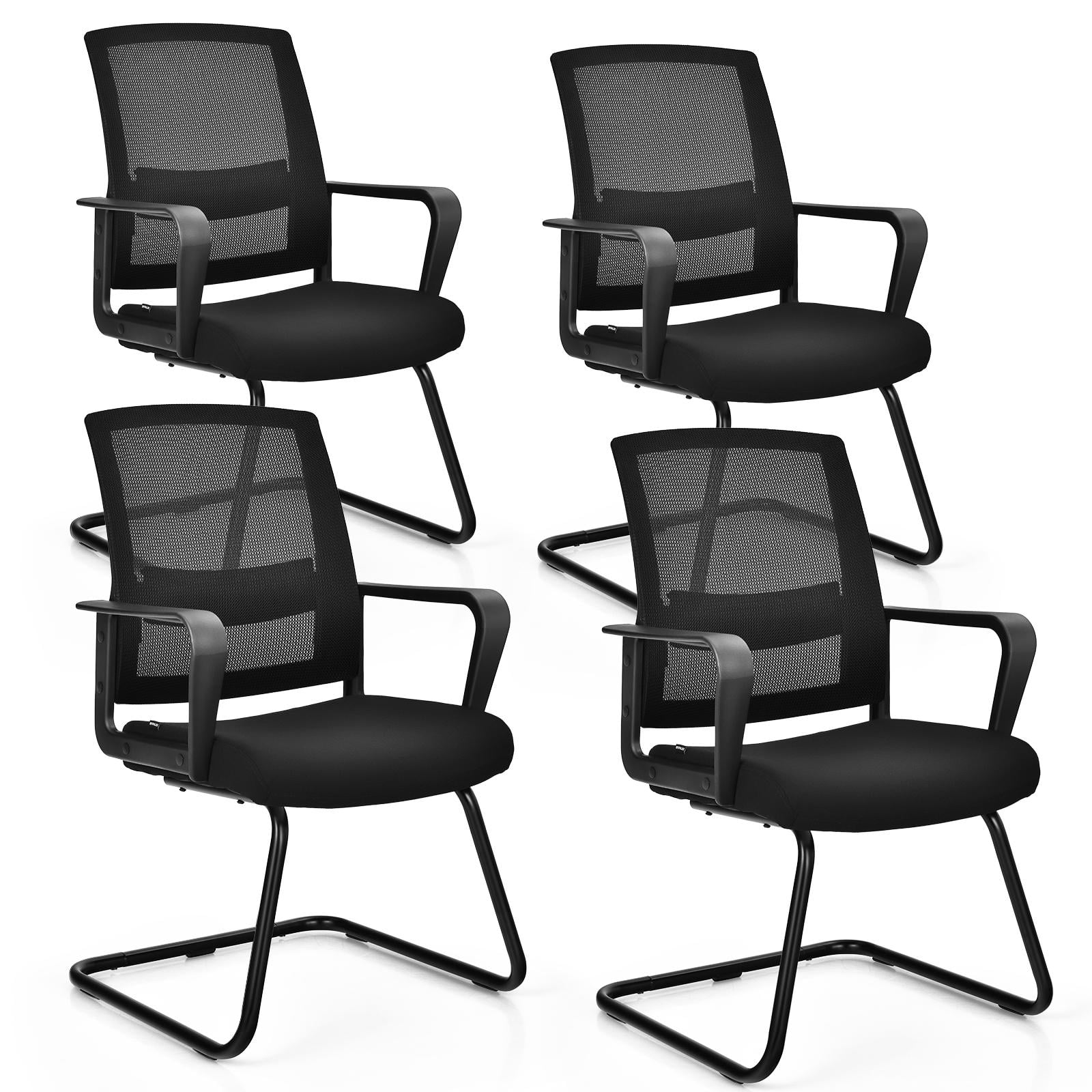 Giantex Set of 4 Home Office Guest Chair, Heavy-Duty Reception ...