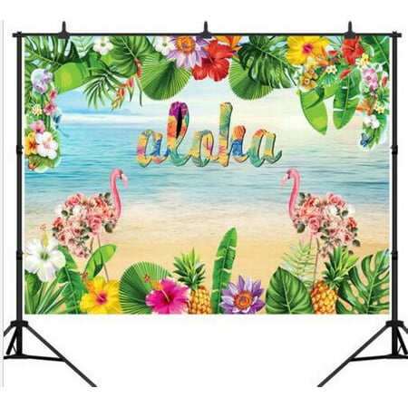 Aloha Tiki Luau Party Backdrops Hawaii Flamingo Beach Photography ...