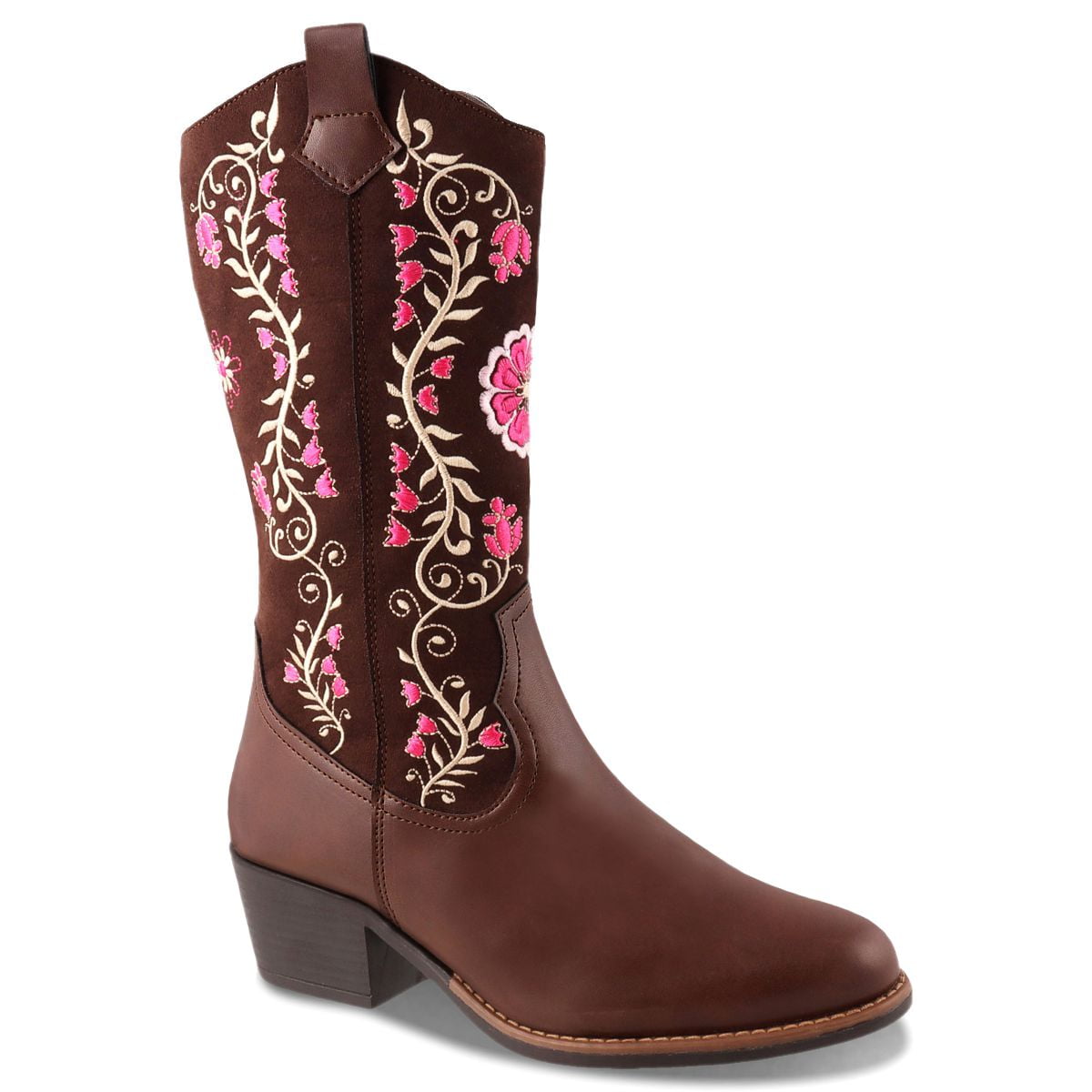 Bota Vaquera para Dama Dominiq Mod. 1396 con Bordado Floral | Bodega ...