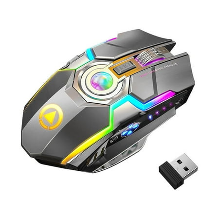 Xinxinyy Wireless Gaming Mouse Portable 2.4GHz Rechargeable 15M 800 ...