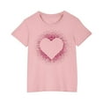 Favoffer Summer Unisex Kids Fashion Heart Graphic Top Round Neck Short ...