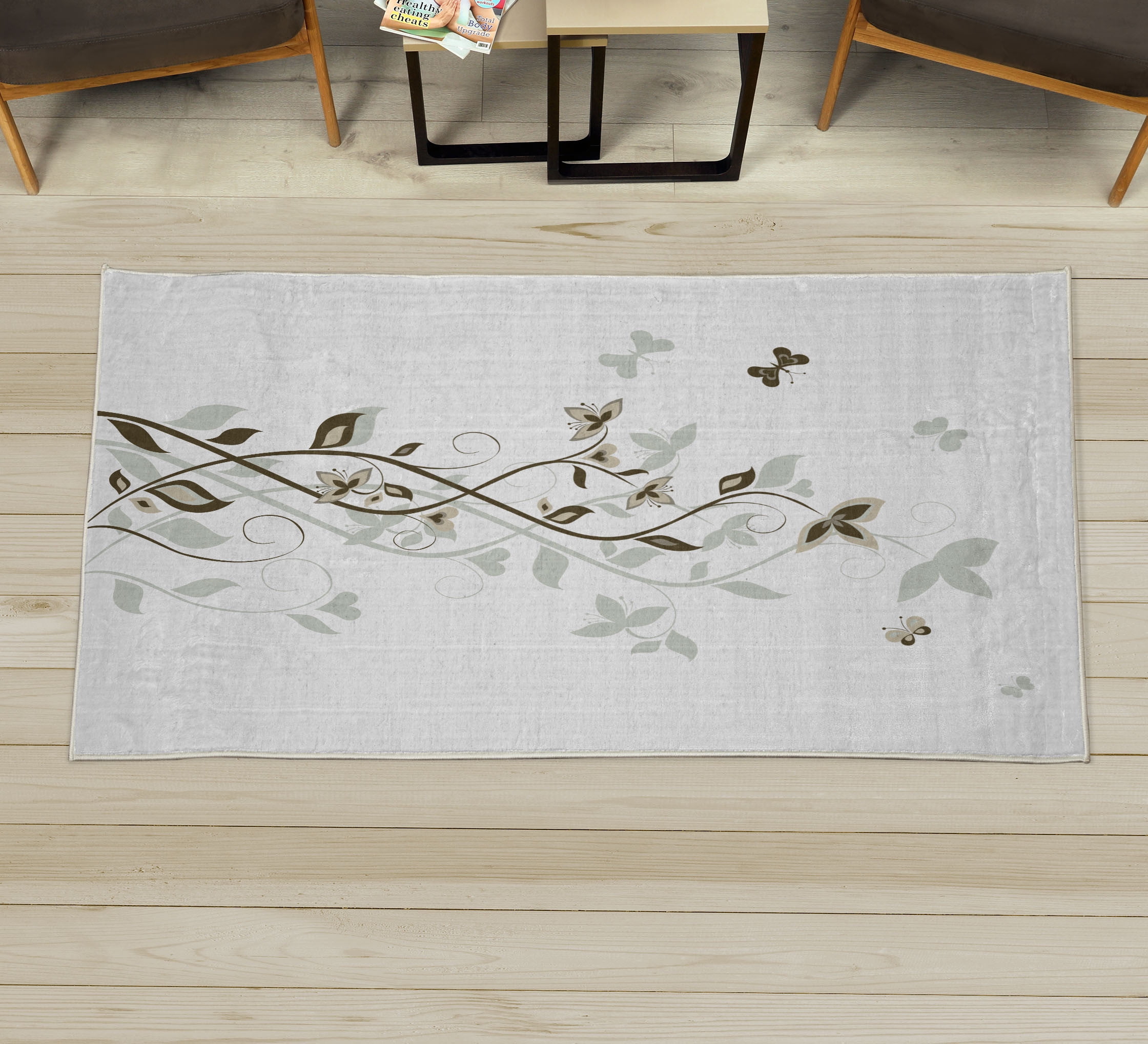 Spring Decorative Rug, Tree Swirling Persian Lilac Blooms with ...