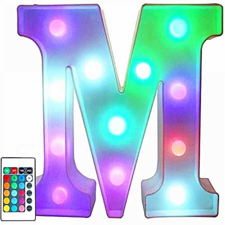 Colorful LED Marquee Letter Lights with Remote Light Up Marquee Signs ...