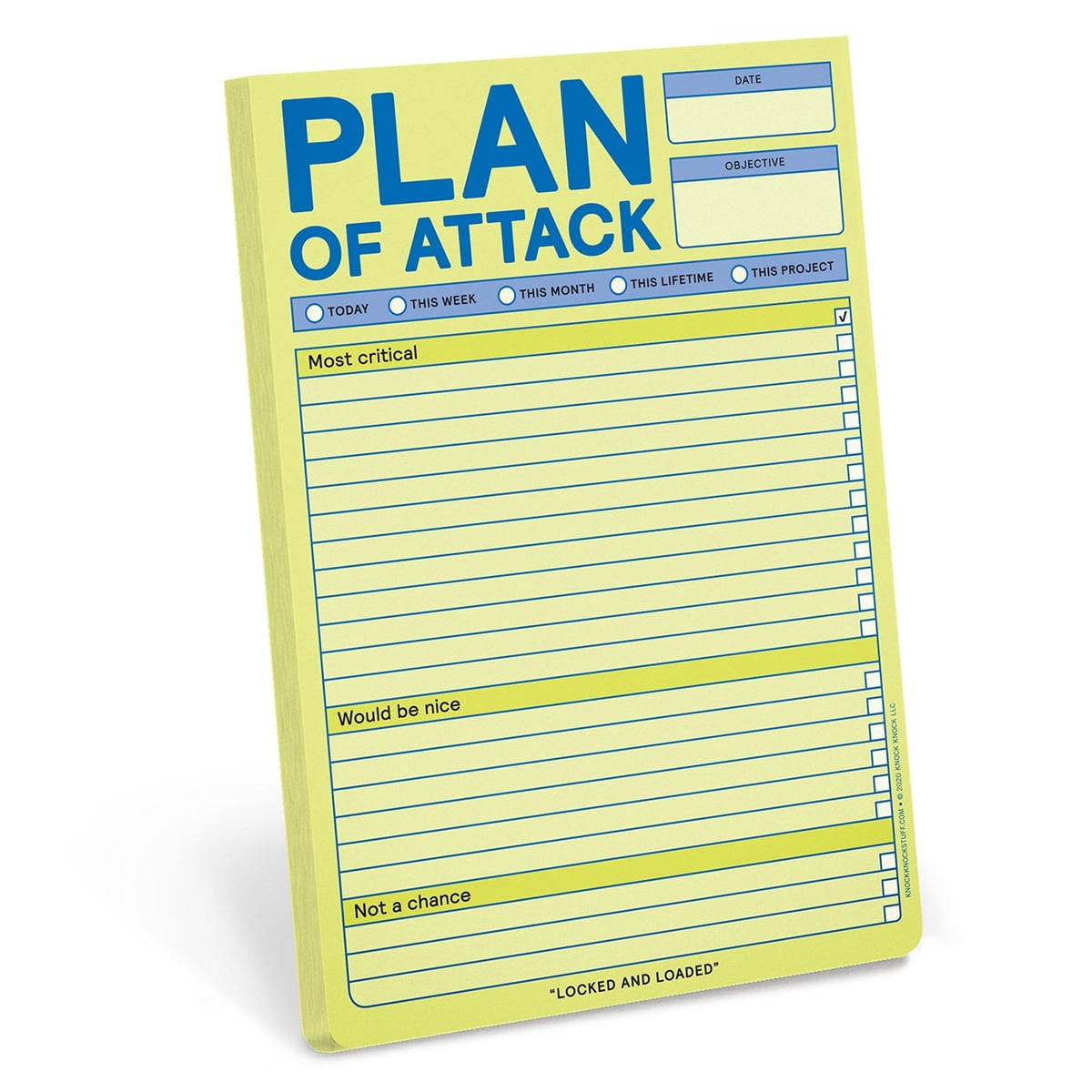 Knock Knock Plan of Attack To Do Daily Checklist Task Pad, Lime ...