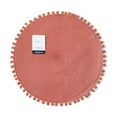 Mainstays Pom Pom Round Placemat Brick 15 inch Diameter Easy Care Wipe ...