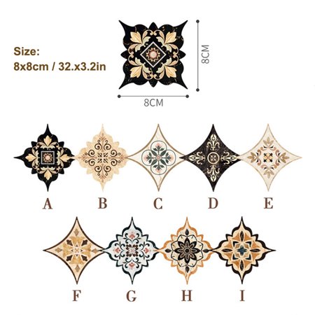 21pcs European Self Adhesive PVC Ceramic Tile Stickers Waterproof Floor ...