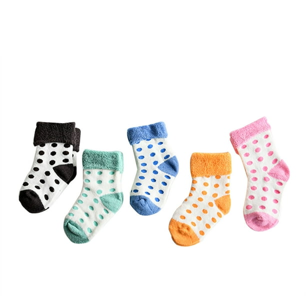 5 Pair Newborn Cotton Socks Winter Baby Girls Boys Kids Socks Infant ...