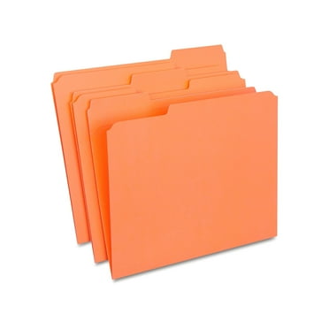 Deluxe Colored Top Tab File Folders, 1/3-Cut Tabs, Letter Size, Orange ...