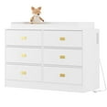 Dresser for Bedroom with 6 Drawers, Wide Chest of Drawers with Changing ...