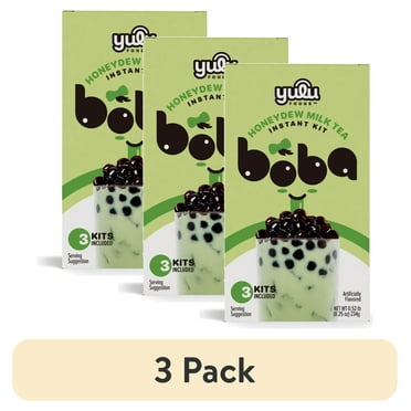 J Way Instant Boba Fruity Green Tea Set, Passionfruit Pineapple Bubble ...