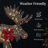 Best Choice Products 4ft 2-Piece Lighted 2D Christmas Moose Set Outdoor ...