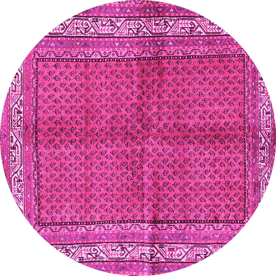 Ahgly Company Indoor Round Persian Pink Traditional Area Rugs, 7' Round ...