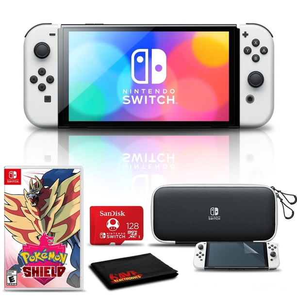 Nintendo Switch OLED Blanco con Escudo Pokemon Tarjeta de 128 Gb ...
