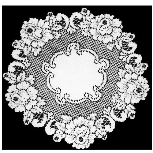 Heritage Lace Vintage Rose 15-Inch Round Doily, White, Set of 2 ...