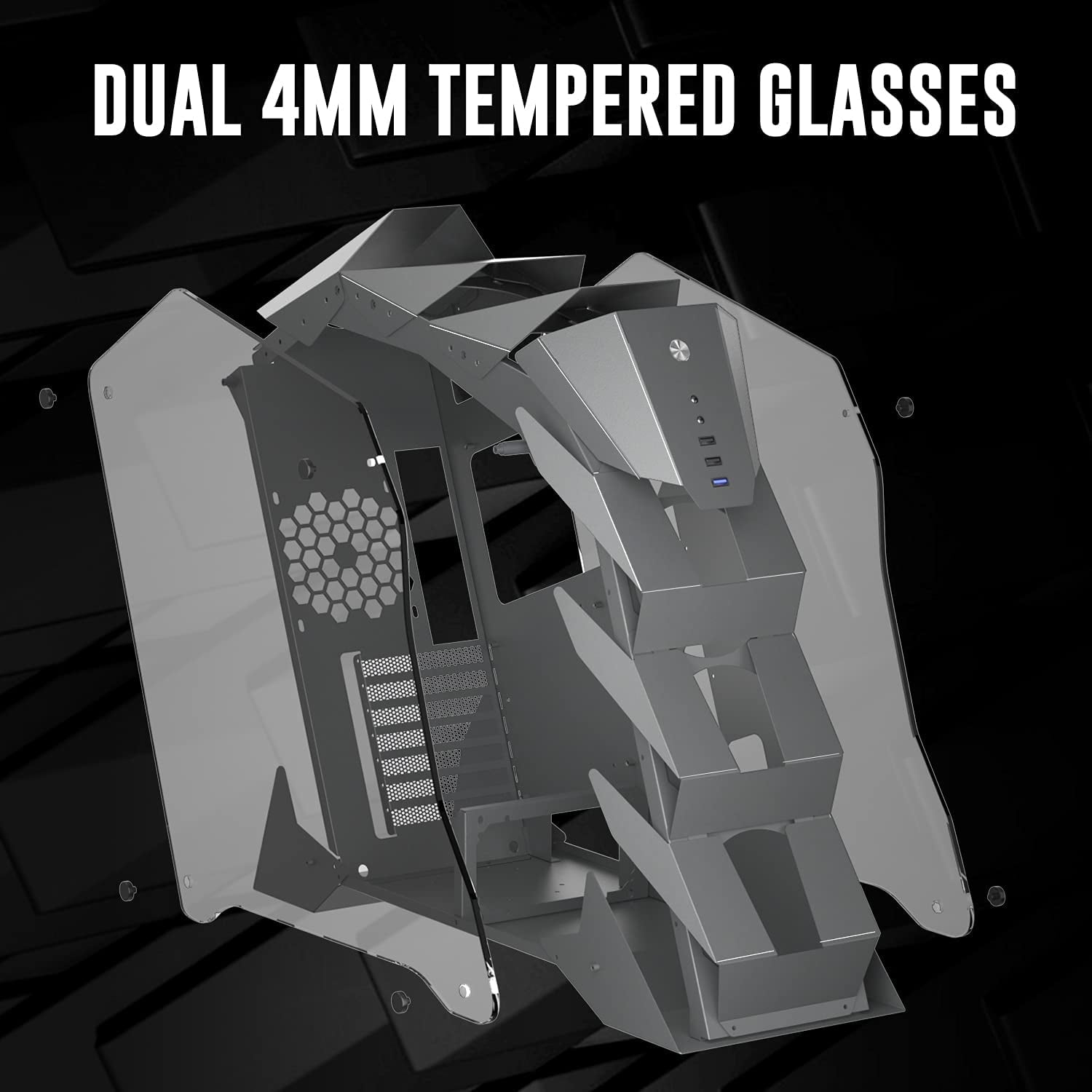 Buy Vetroo K1 Pangolin Mid-Tower ATX PC Gaming Case, Dual Tempered ...