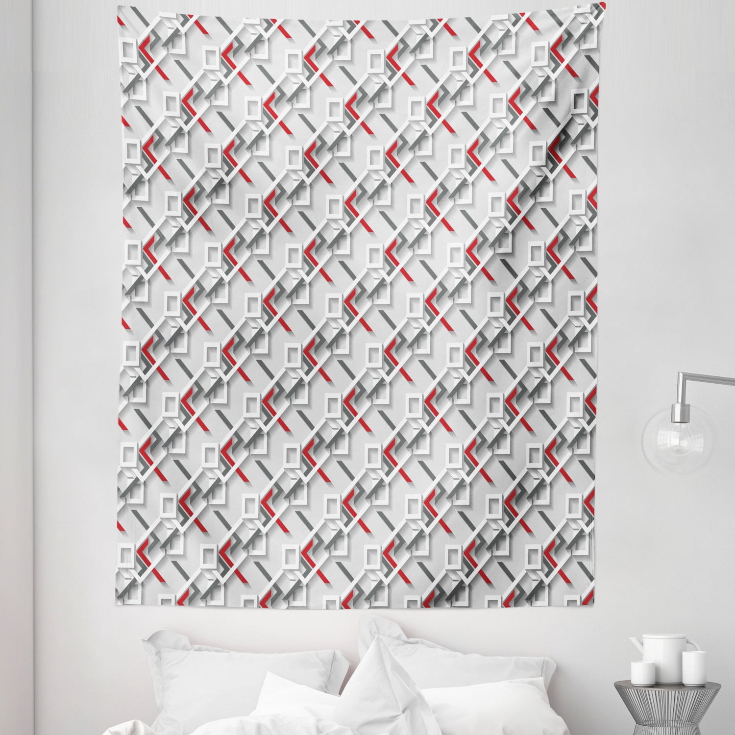 Geometric Tapestry, Complex Grid Pattern with Modern Design Squares and ...
