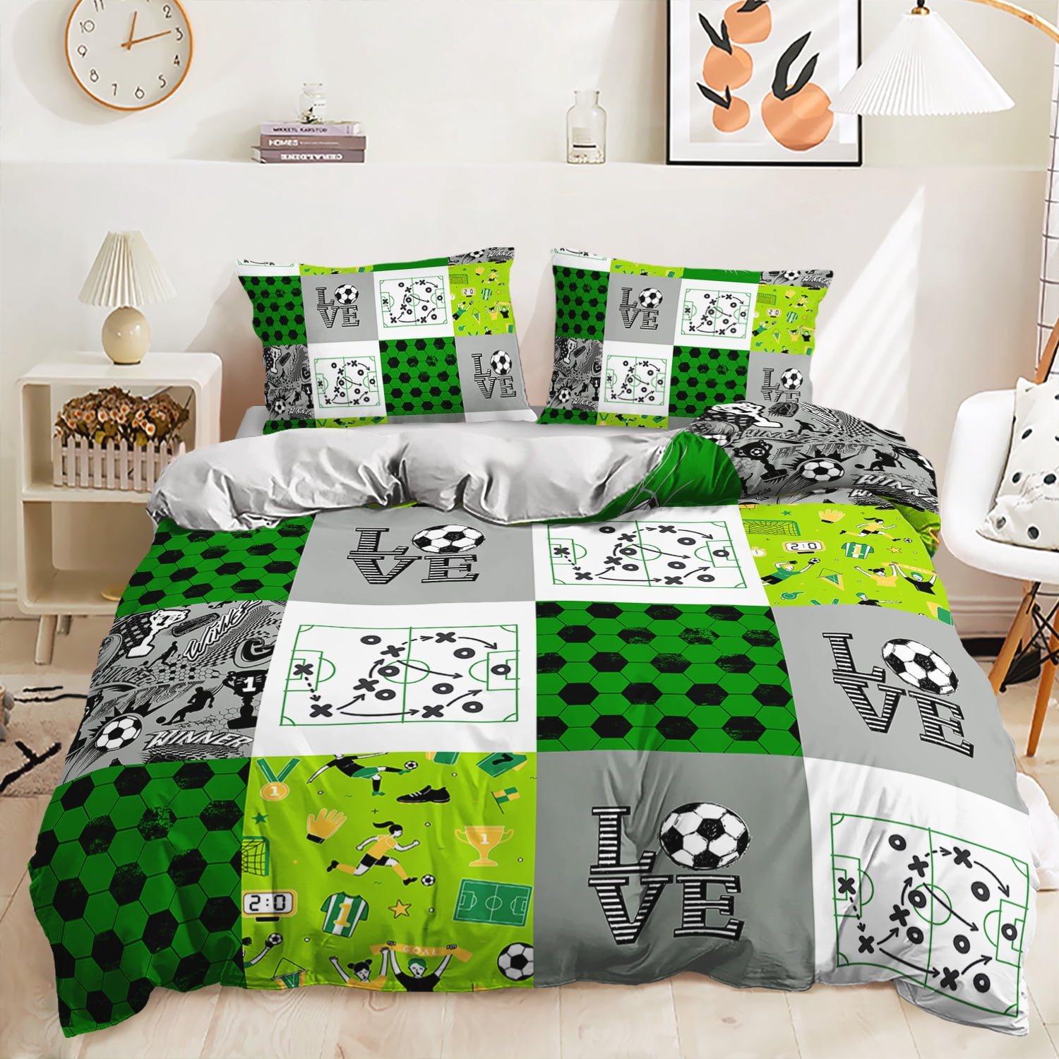 Hosima 3-Piece 3D Digital Duvet Cover With Pattern Composed Of Multiple ...