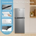 Midea 4.5 Cu Ft Compact Refrigerator and Freezer, 2 Door, Stainless ...