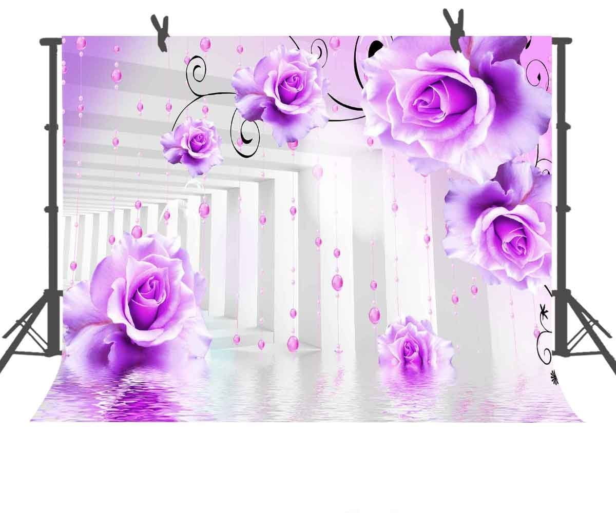 7x5ft Purple Flower Backdrop Mural Background Photography Props ...