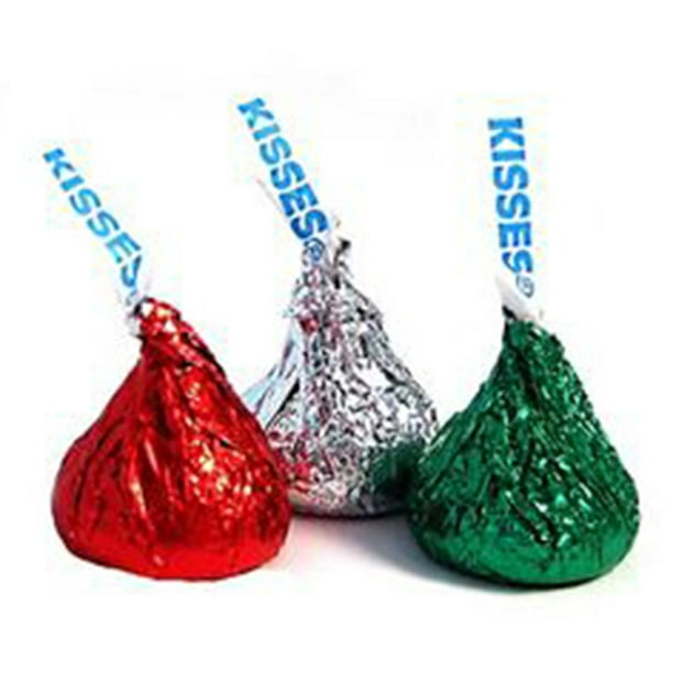 Sweetgourmet Holiday Hershey Kisses Christmas Red Green And Silver Foiled Milk Chocolates 5