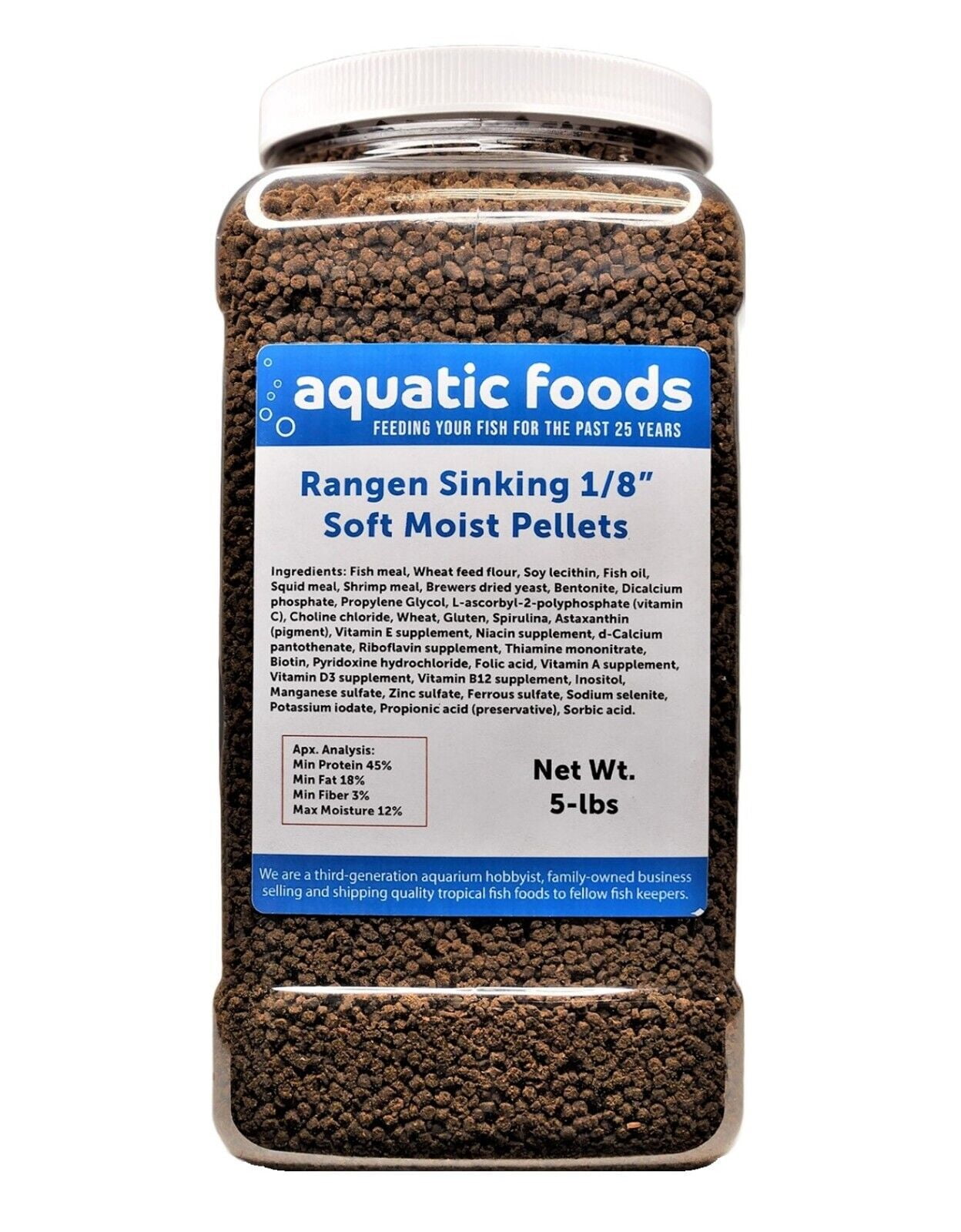 1/8" Soft Moist Sinking Rangen Salmon Pellets for Juvenile Axolotls ...